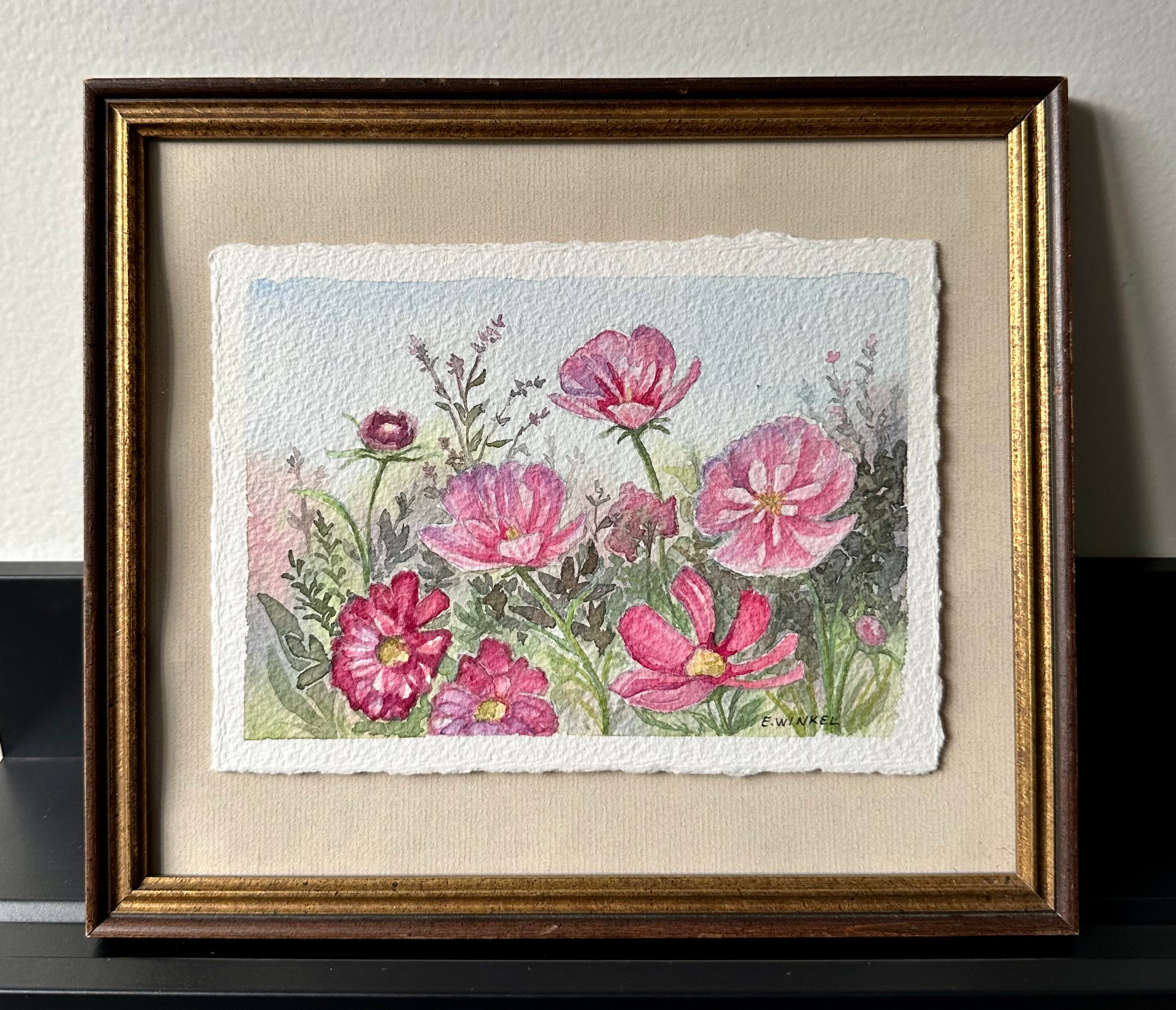 Pink Cosmos- Original Artwork – EmilyAndra Illustrations